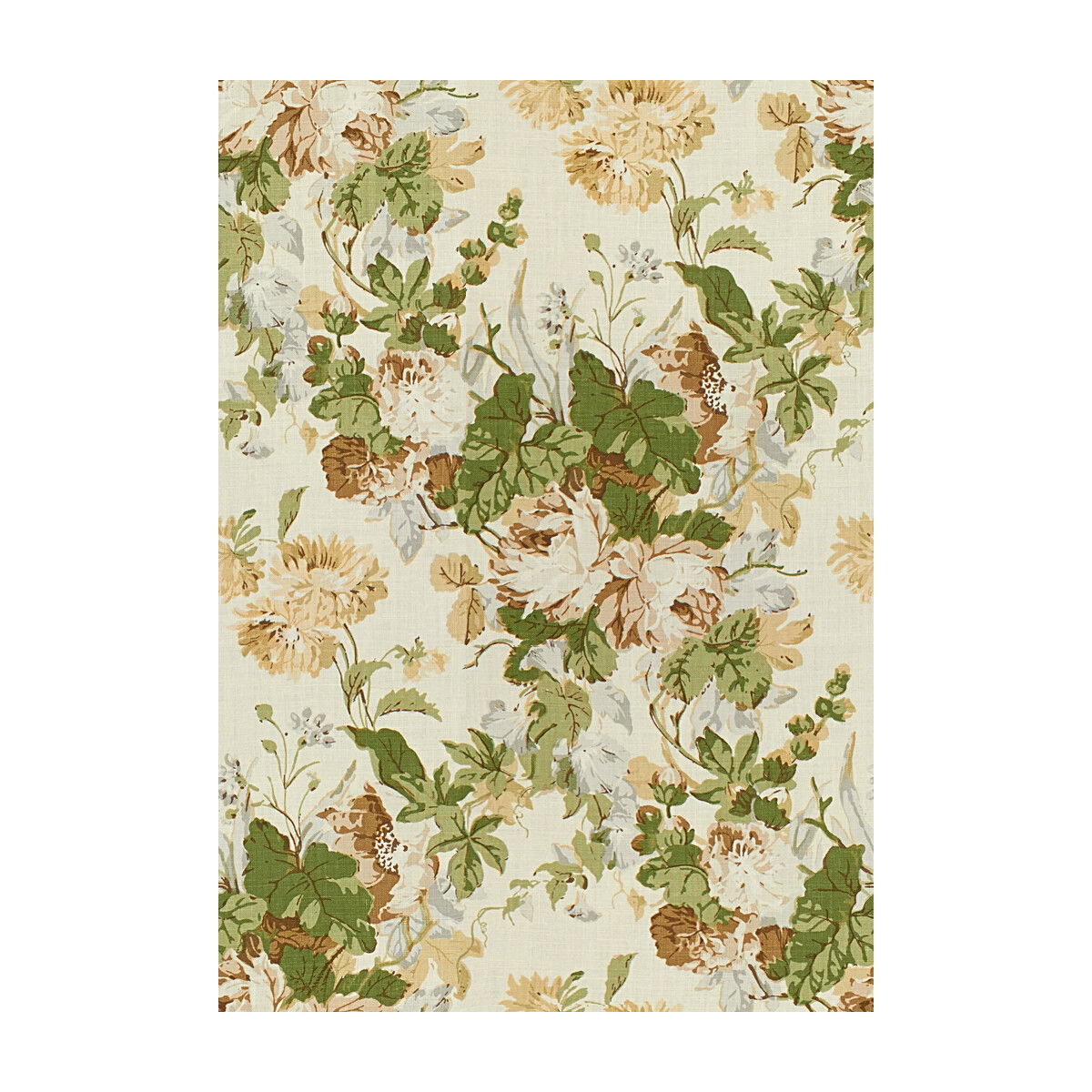 Lee Jofa Maisie Linen Tan/Leaf Fabric | OnlineFabricStore