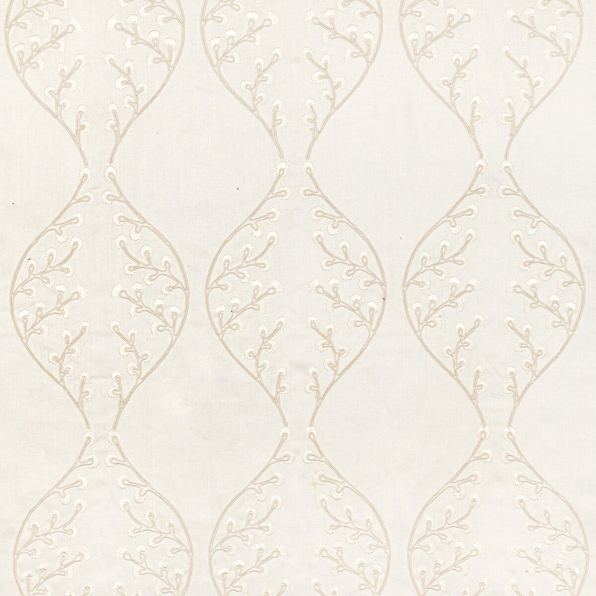 Lee Jofa Lillie Embroidery Ivory Fabric | OnlineFabricStore