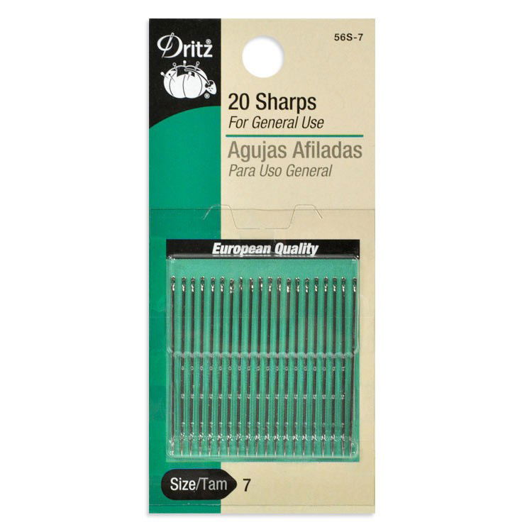 Dritz 20 Sharps Hand Needles - Size 7 | OnlineFabricStore