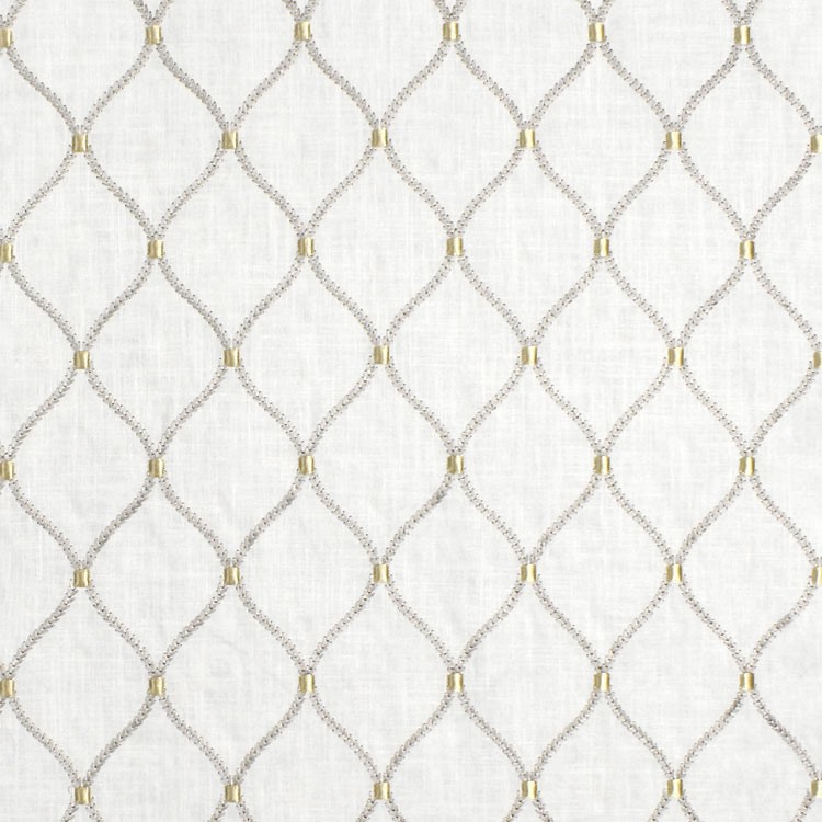 Williamsburg Deane Embroidery Smoke Fabric | OnlineFabricStore