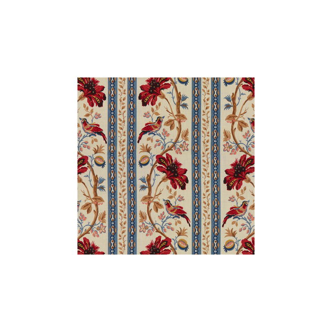 Brunschwig & Fils Le Lac Border Red/Blue Fabric | OnlineFabricStore