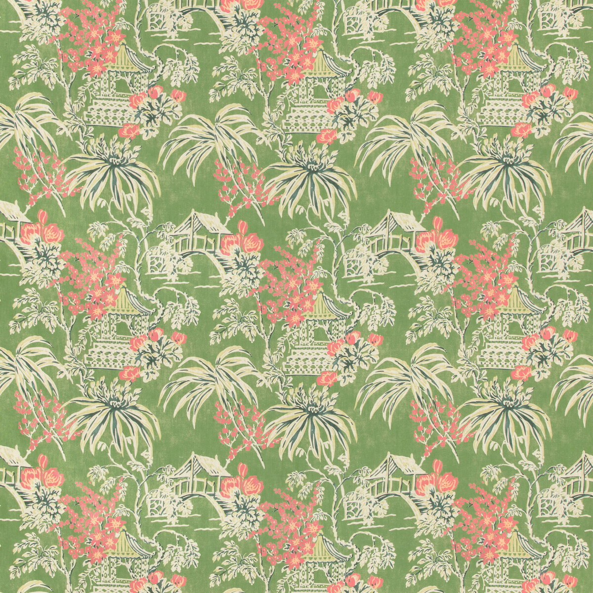 Brunschwig & Fils Tongli Print Fern Fabric | OnlineFabricStore