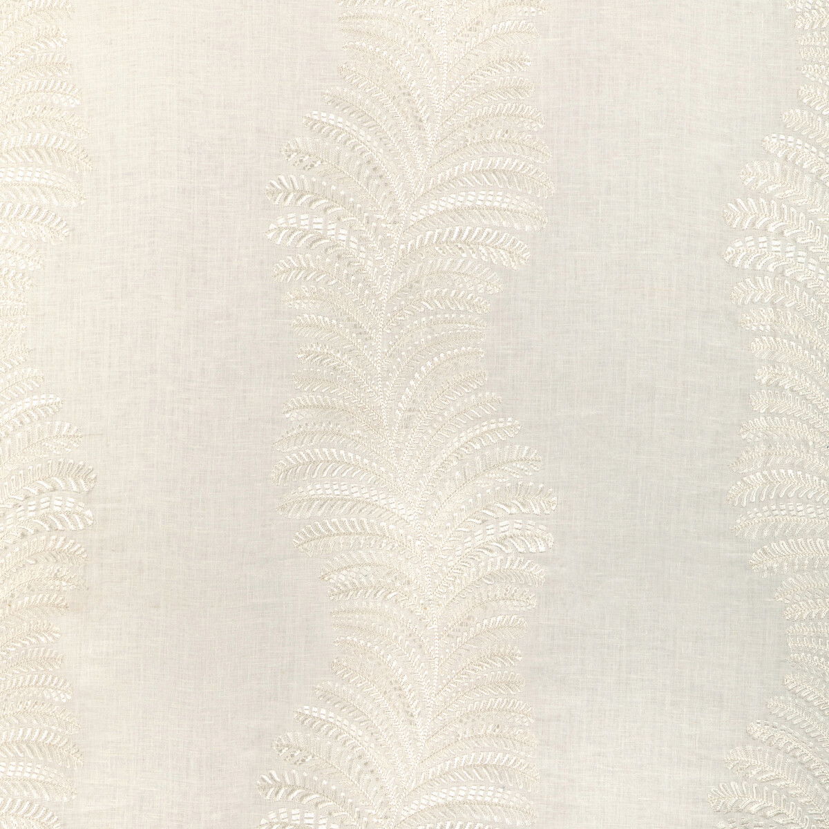 Brunschwig & Fils Rowan Embroidery Ivory Fabric | OnlineFabricStore
