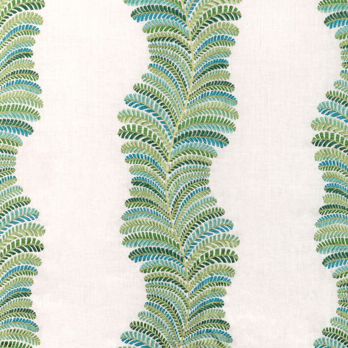 Brunschwig & Fils Rowan Embroidery Marine Fabric | OnlineFabricStore