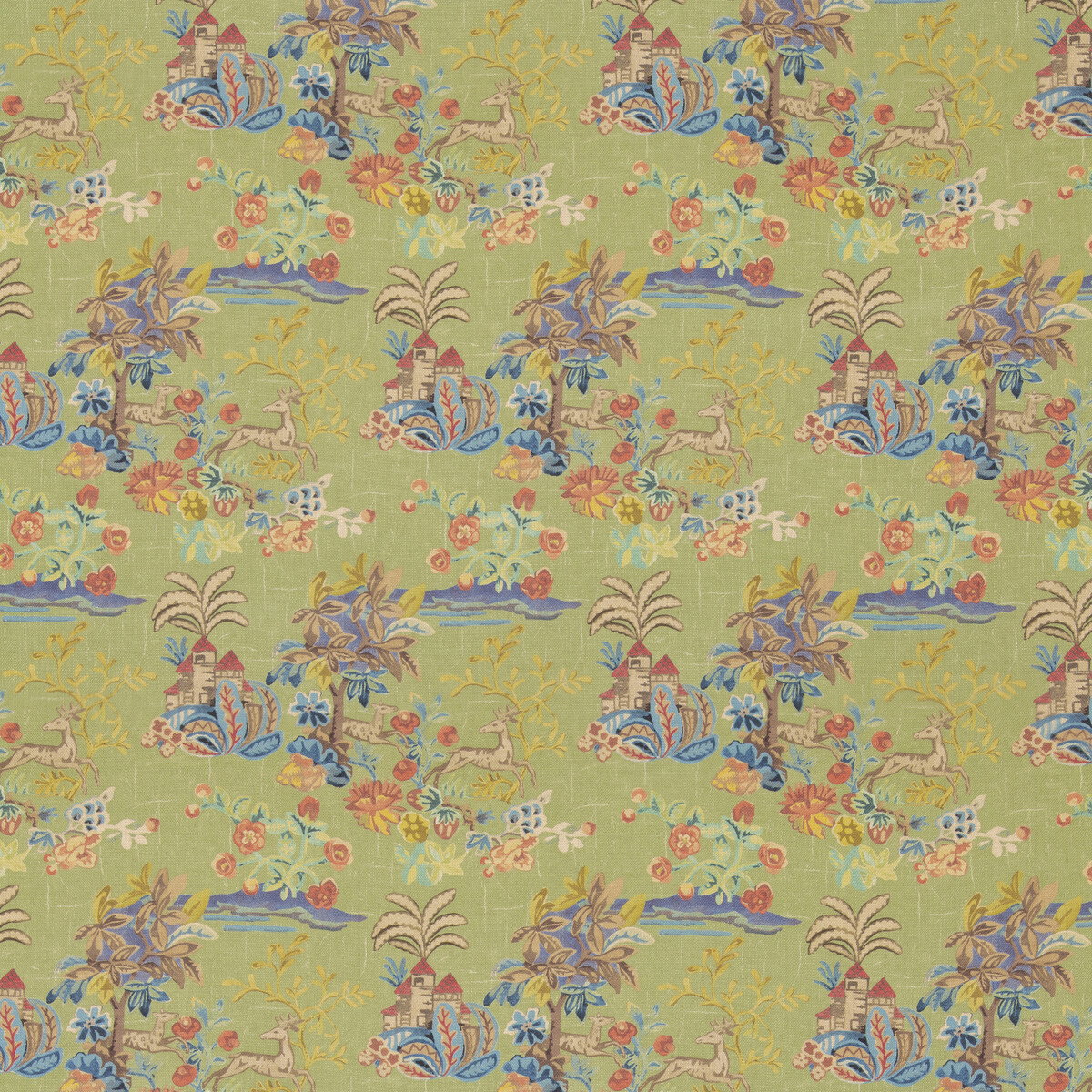 GP & J Baker Knight's Tale Texture Spring Green Fabric | OnlineFabricStore