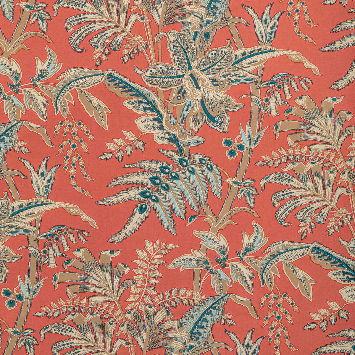 Brunschwig & Fils Seychelles Cotton Print Coral Fabric | OnlineFabricStore