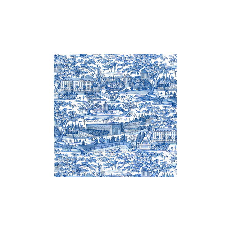 Brunschwig & Fils Zarafa Cotton Print Blue Fabric | OnlineFabricStore