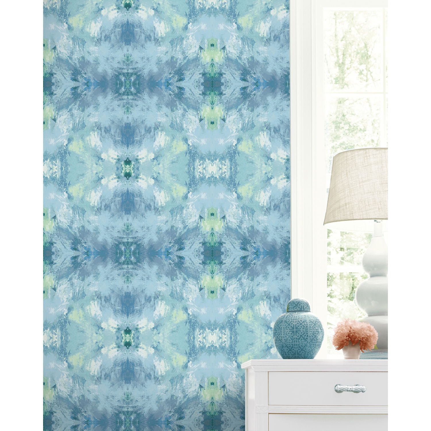 Daisy Bennett Kaleidoscope Blue Wallpaper | OnlineFabricStore