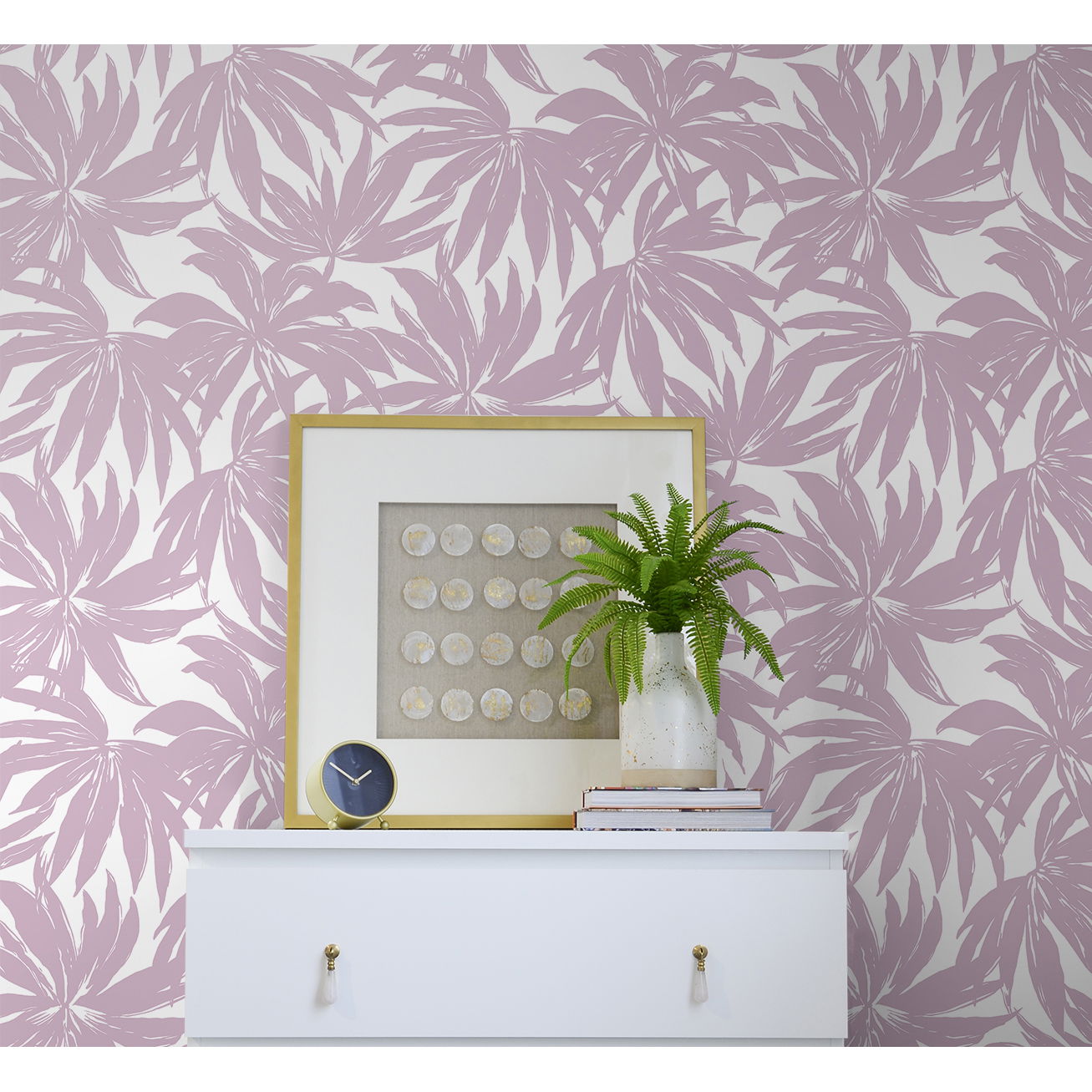 Daisy Bennett Palma Mauve Wallpaper | OnlineFabricStore