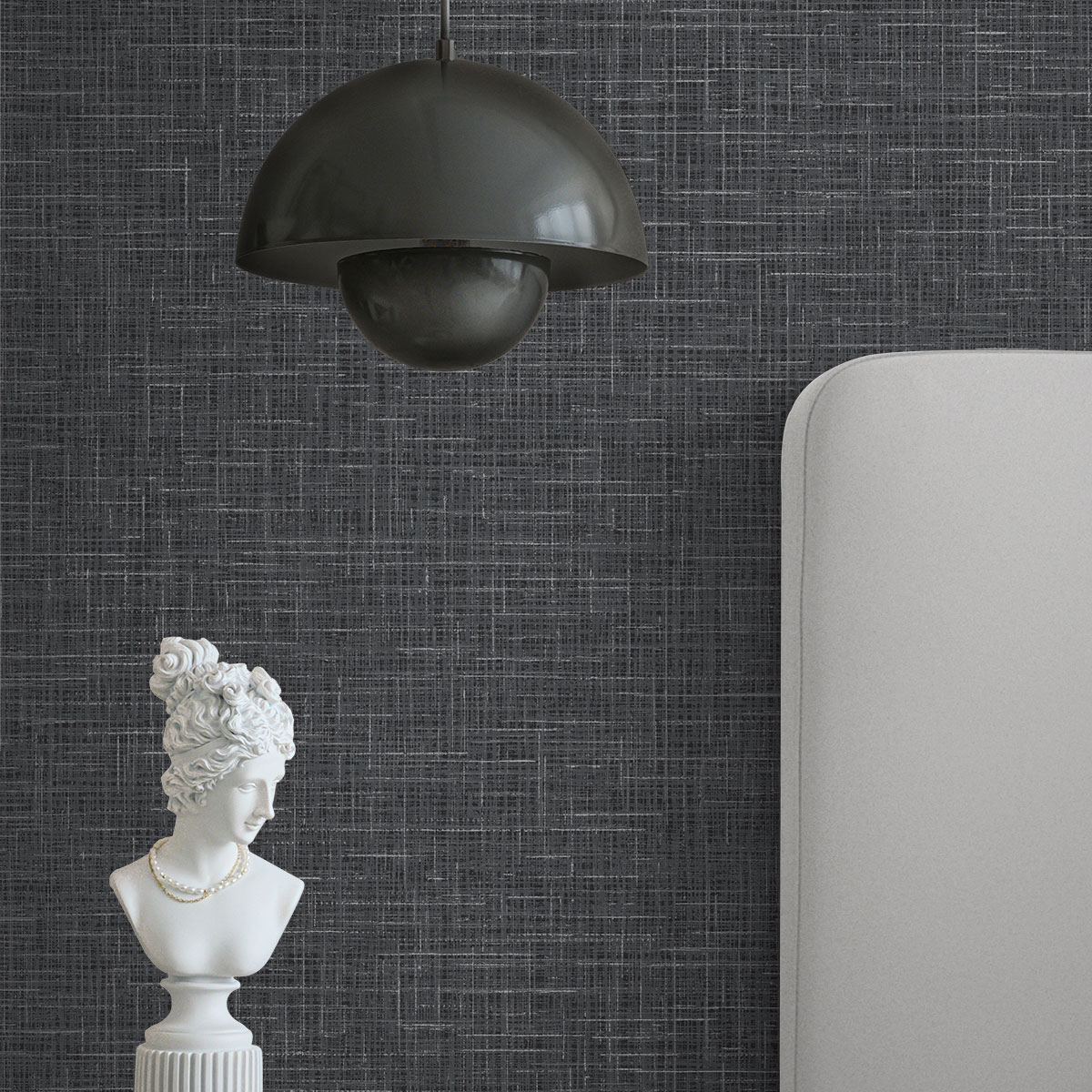 Collins & Company Glitter Faux Finish Coal Wallpaper | OnlineFabricStore