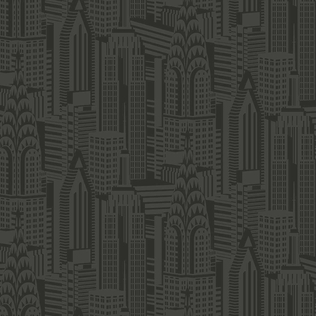 Collins & Company Manhattan Skyline Midnight Wallpaper | OnlineFabricStore