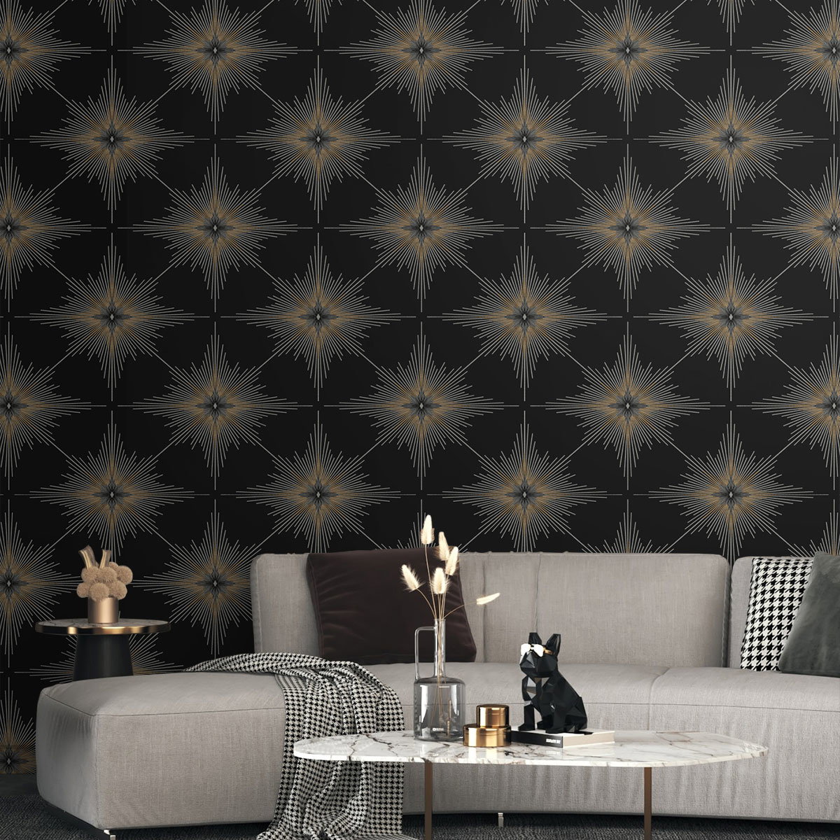 Seabrook Designs North Star Ebony Wallpaper | OnlineFabricStore
