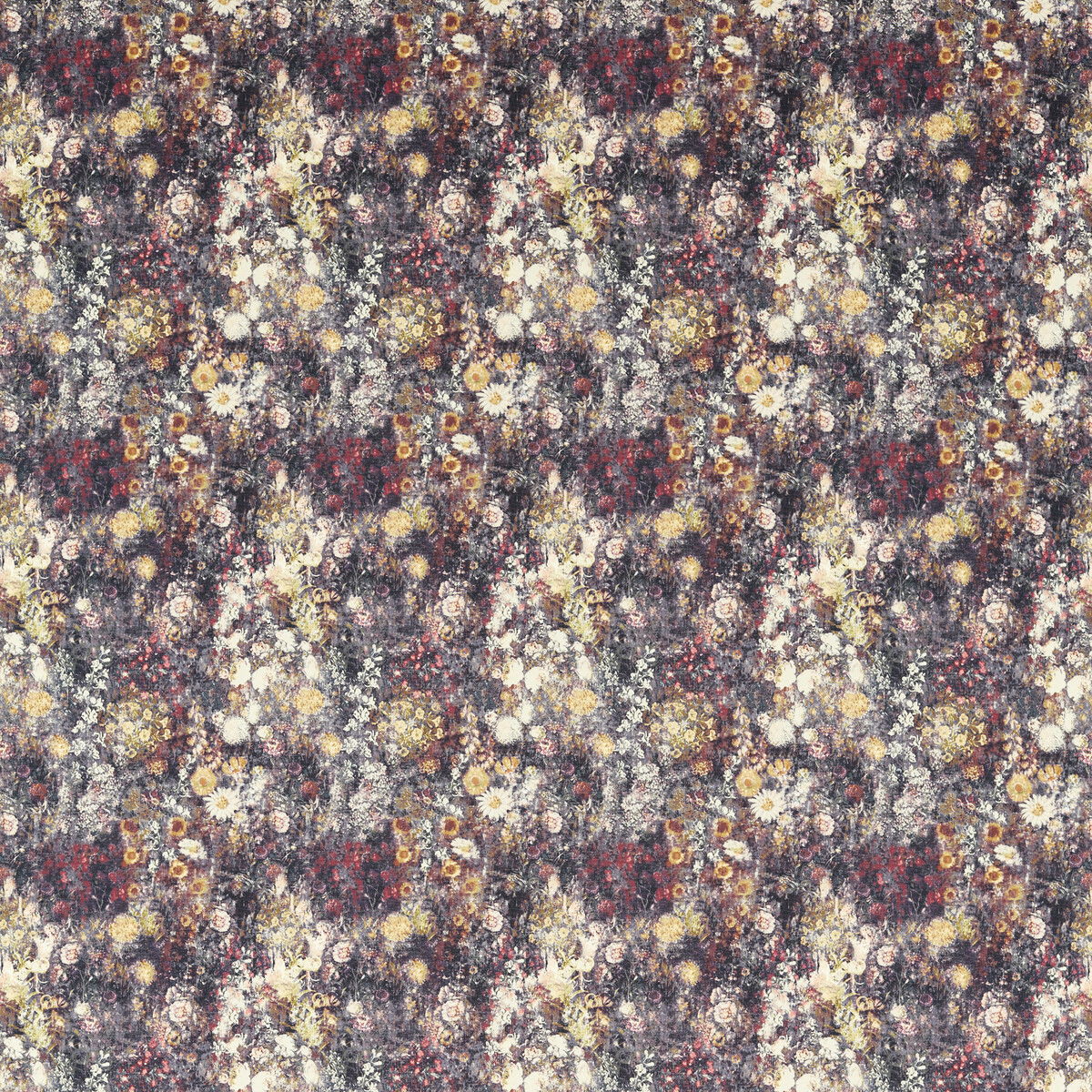 Clarke & Clarke Rosedene Raspberry/Ochre Fabric | OnlineFabricStore
