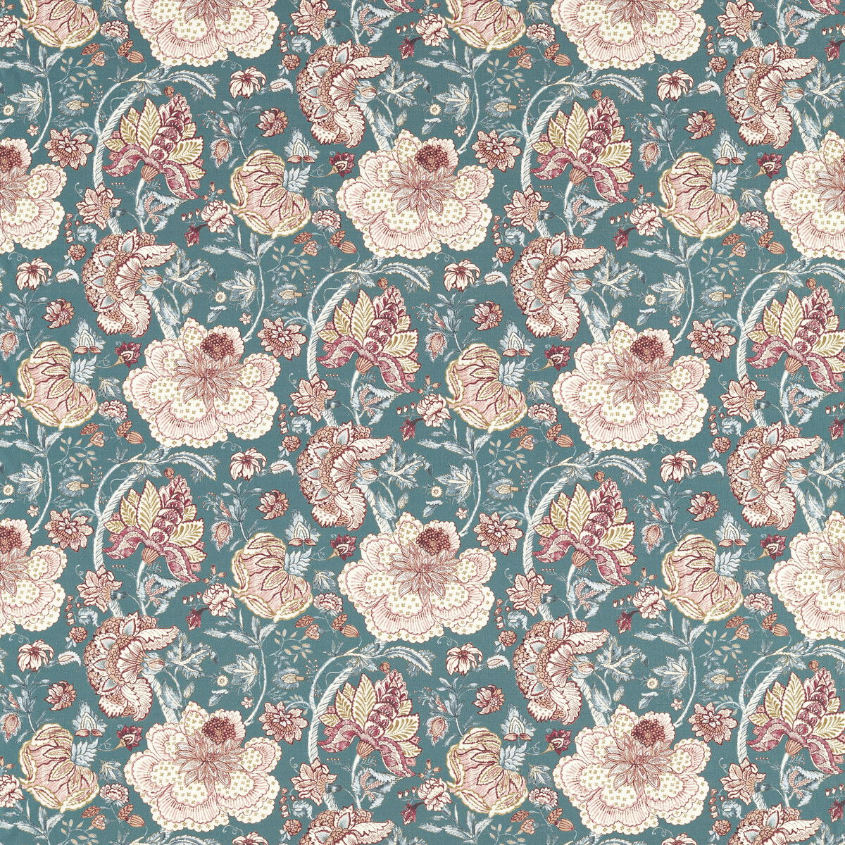 Clarke & Clarke Lucienne Teal Fabric | OnlineFabricStore