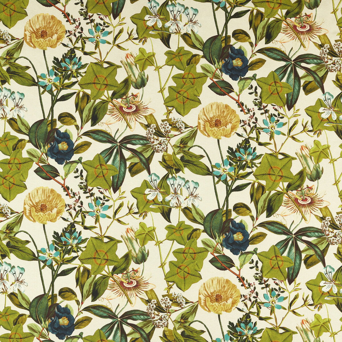 Clarke & Clarke Passifloraoutdoor Denim Fabric | OnlineFabricStore