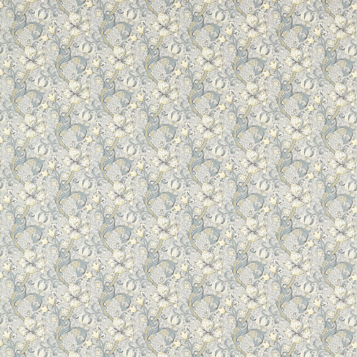 Clarke & Clarke Golden Lily Slate/Dove Fabric | OnlineFabricStore