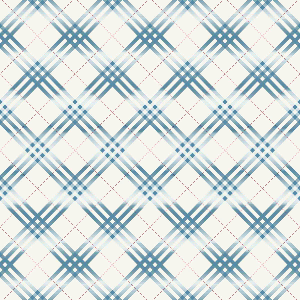 Seabrook Designs Diagonal Plaid Cerulean & Crimson Wallpaper ...