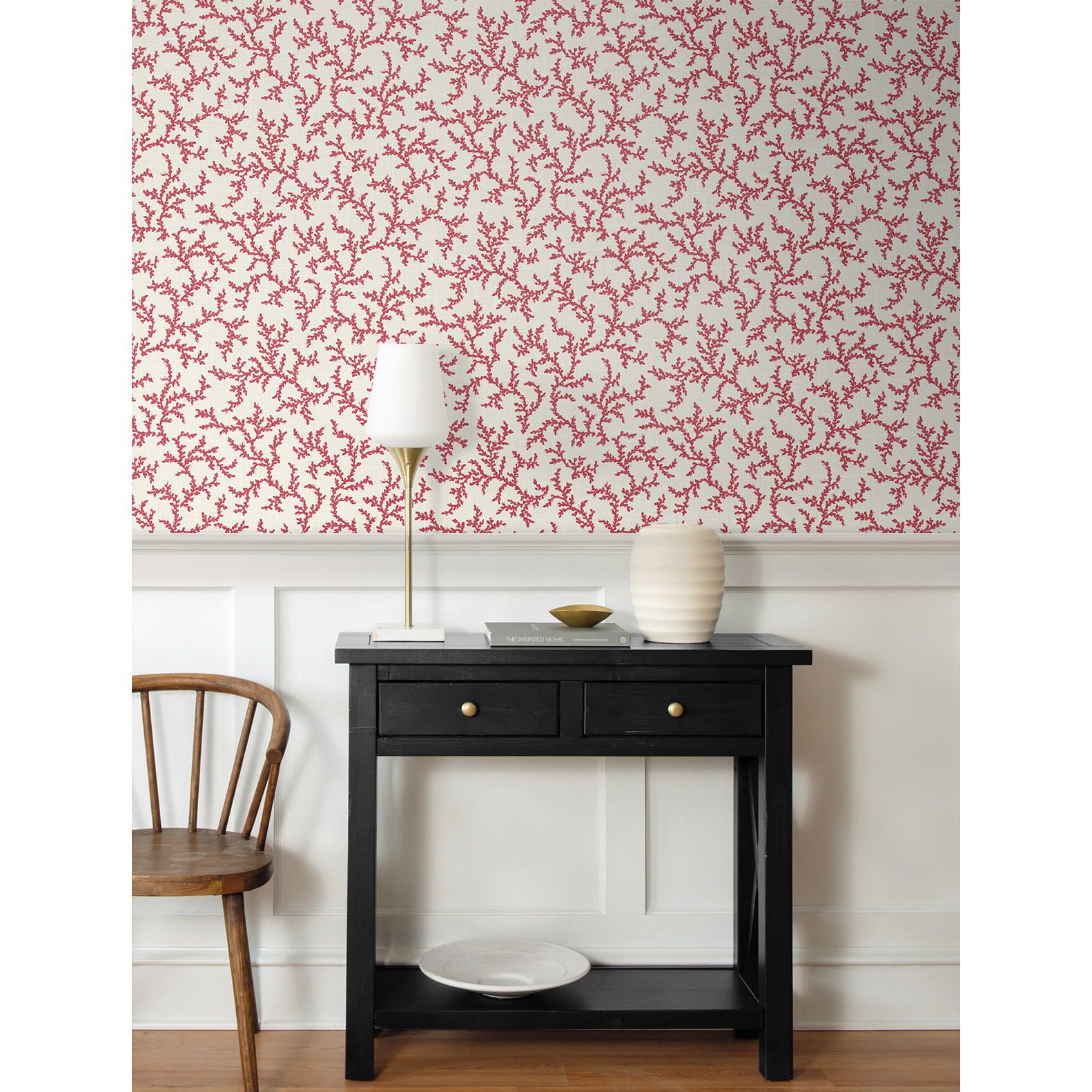 Seabrook Designs Corail Antique Ruby Wallpaper | OnlineFabricStore
