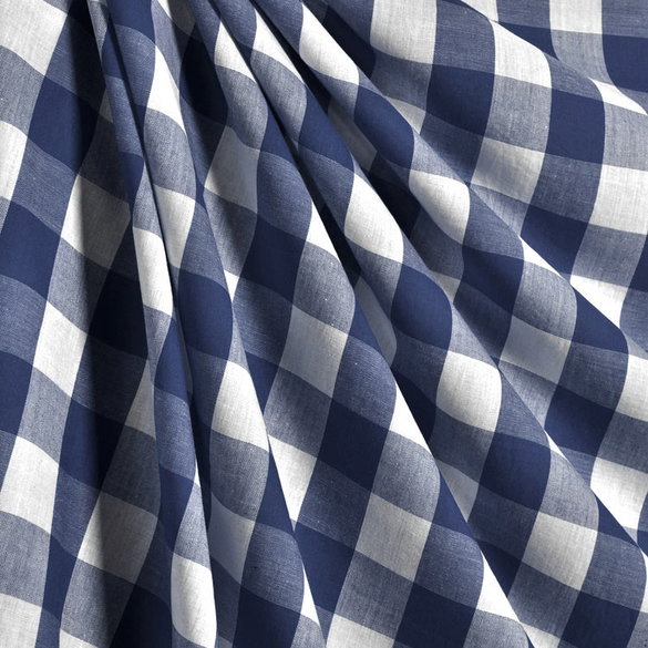 1" Navy Blue Gingham Fabric | OnlineFabricStore