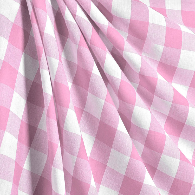 1" Pink Gingham Fabric | OnlineFabricStore