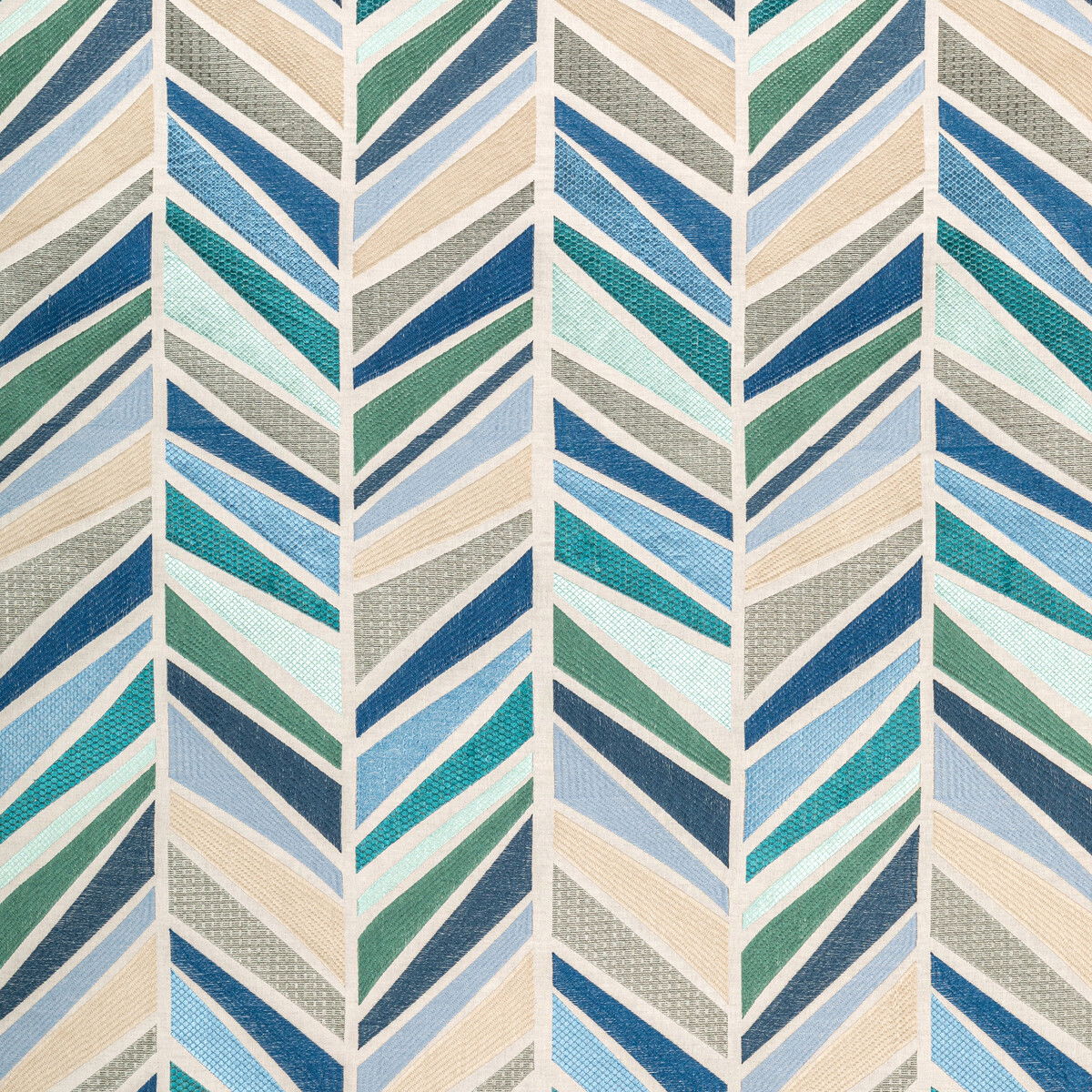 Lee Jofa Modern Tala Embroidery Aegean Fabric | OnlineFabricStore