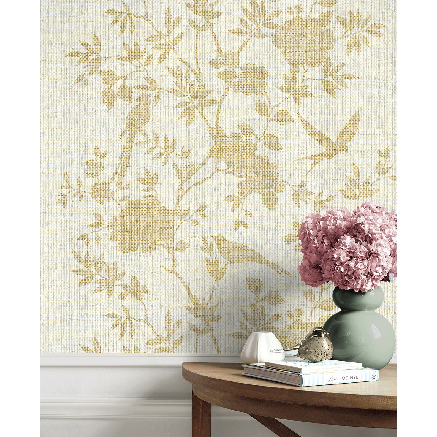 Lillian August Aloha Bird Trail Golden Wallpaper | OnlineFabricStore