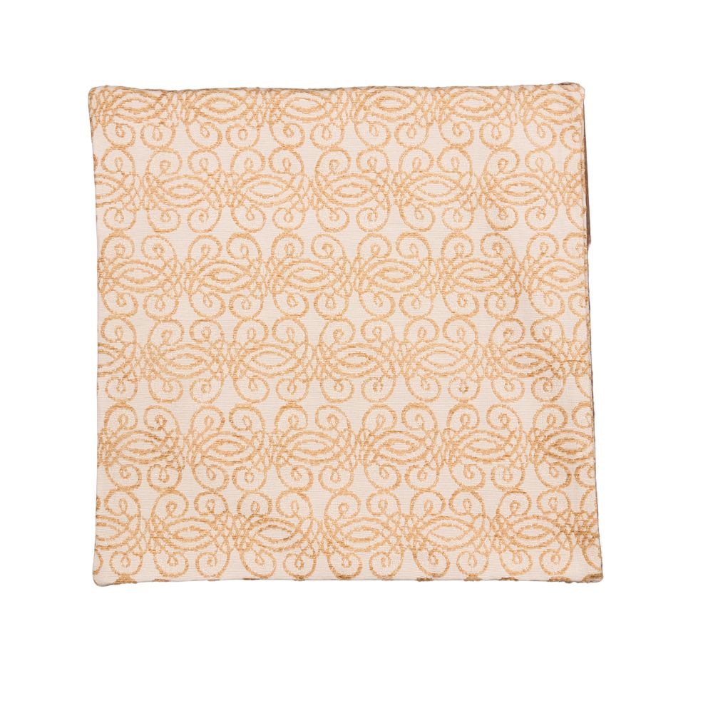 18" x 18" Ivory/Gold Scroll Jacquard Decorative Pillow Cover ...