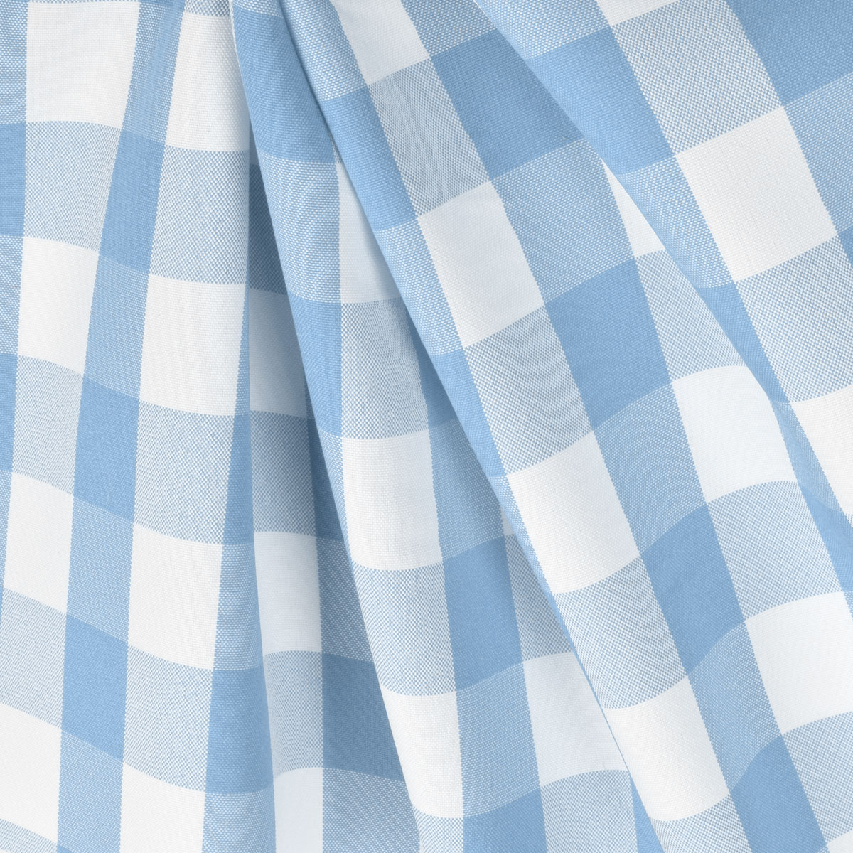 Sky Blue Picnic Check Poplin Fabric | OnlineFabricStore