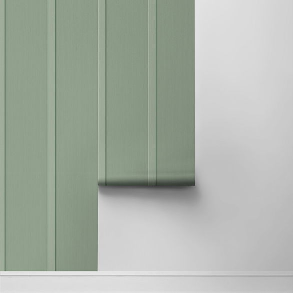 Seabrook Designs Faux Board and Batten Sage Green Prepasted Wallpaper ...