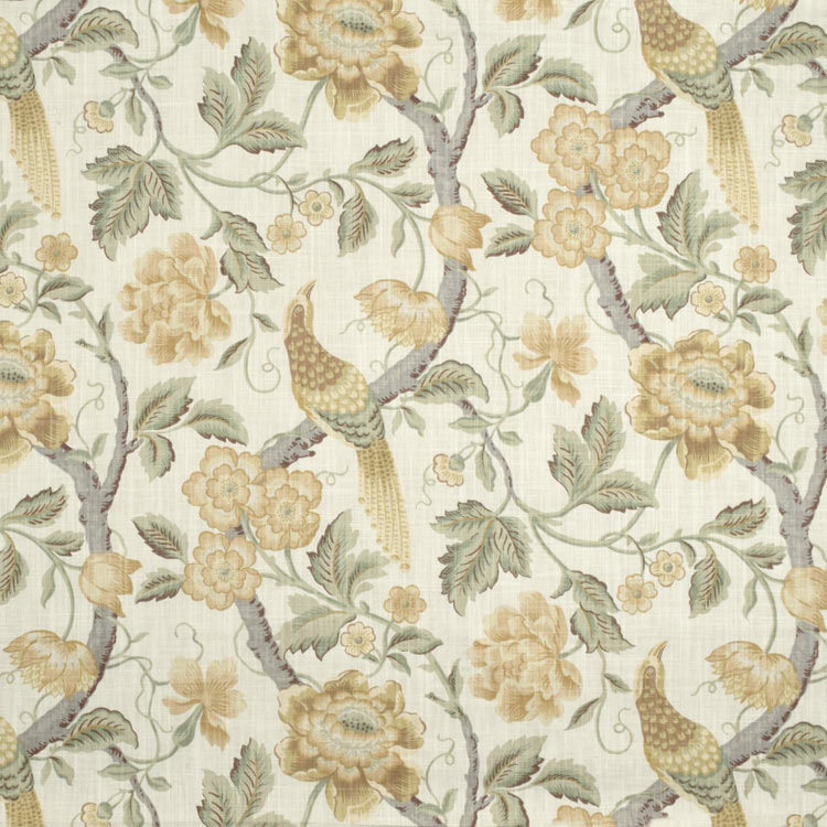 Robert Allen @ Home Peony Call Parchment Fabric | OnlineFabricStore