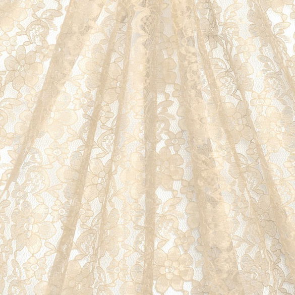 Champagne Raschel Lace Fabric | OnlineFabricStore