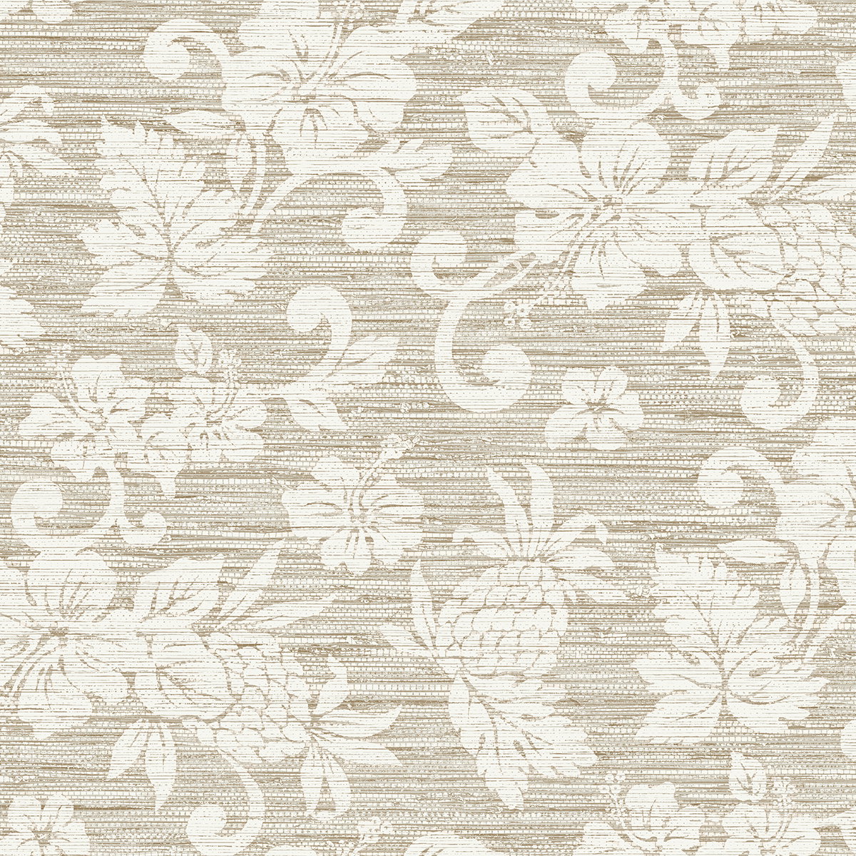 Seabrook Designs Juno Island Floral Balanced Beige Wallpaper ...