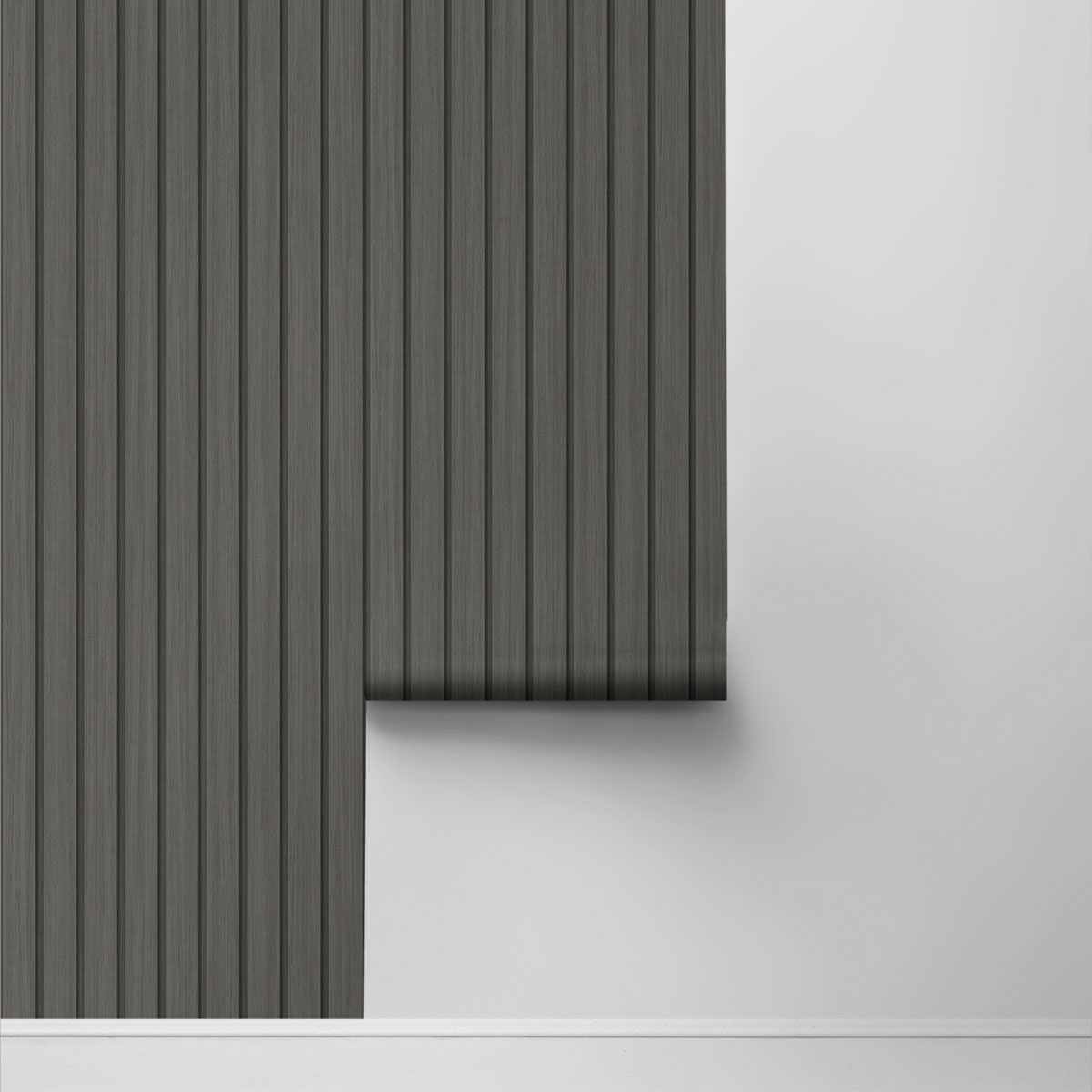Stacy Garcia Home Peel & Stick Faux Wooden Slats Charcoal Wallpaper ...