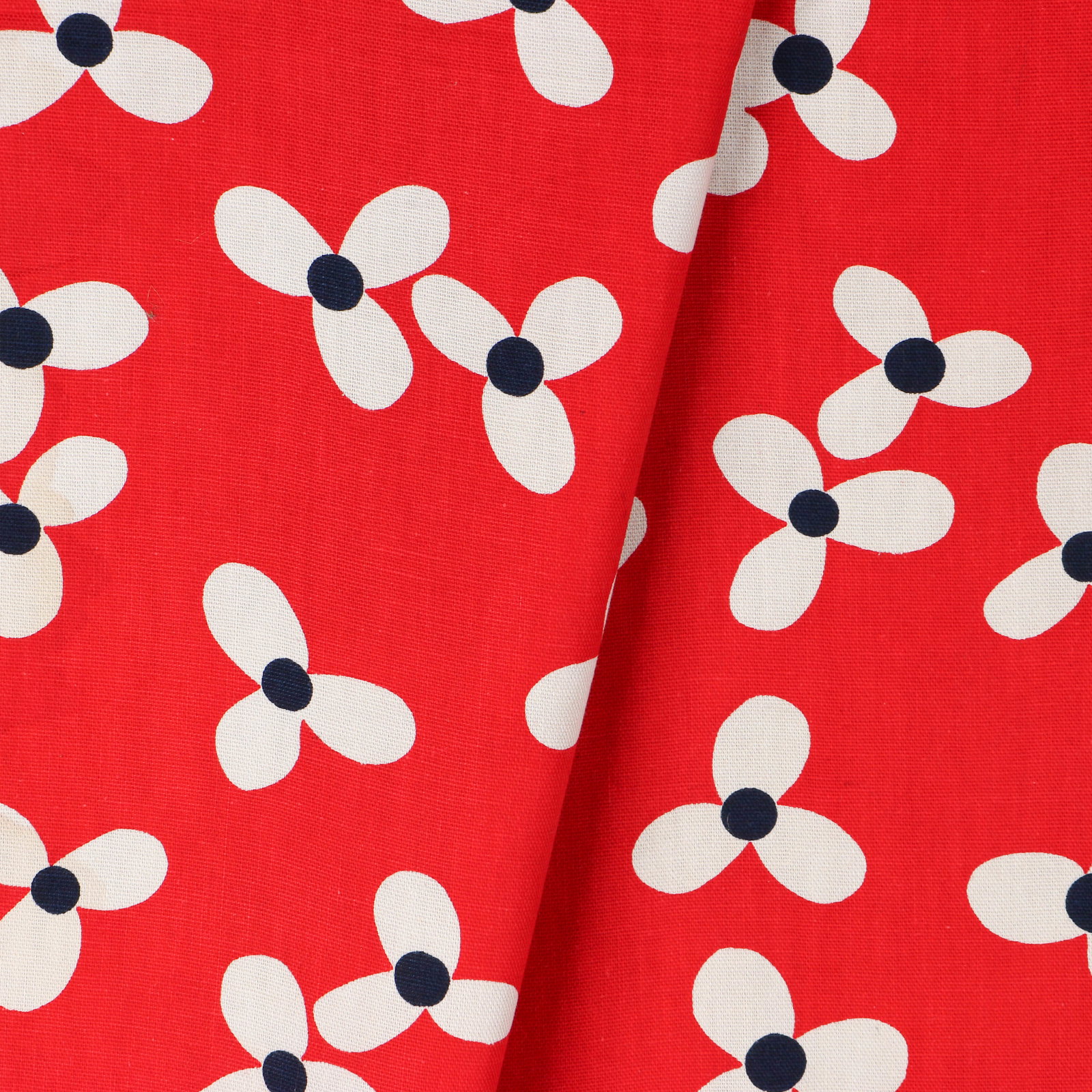 RK Classics Navy Dot Floral Red Fabric | OnlineFabricStore