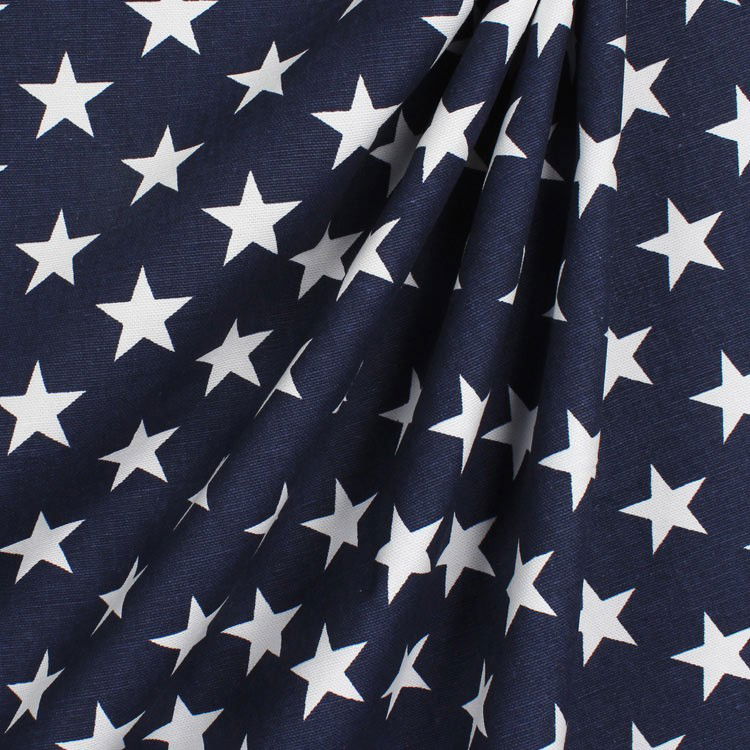 Premier Prints Stars Blue Canvas Fabric | OnlineFabricStore