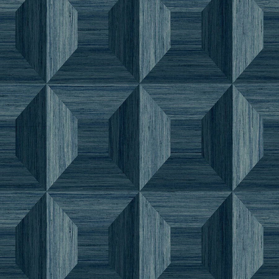 Seabrook Designs Squared Away Geometric Blue Wallpaper | OnlineFabricStore