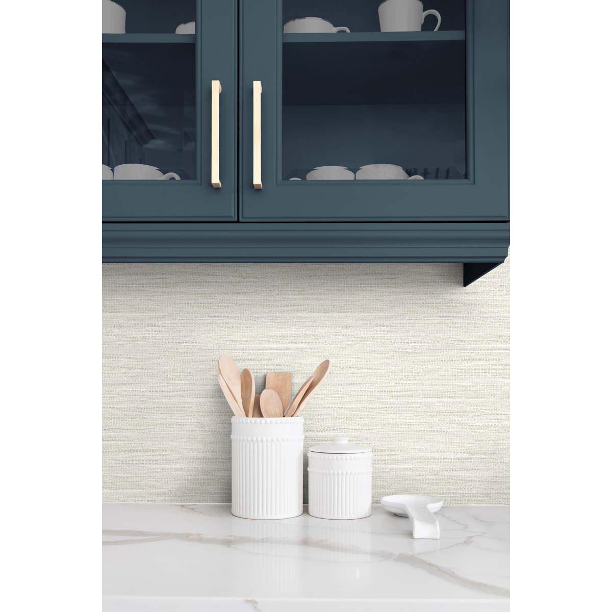 DuPont™ Tedlar® Braided Faux Jute Pure White Wallpaper | OnlineFabricStore