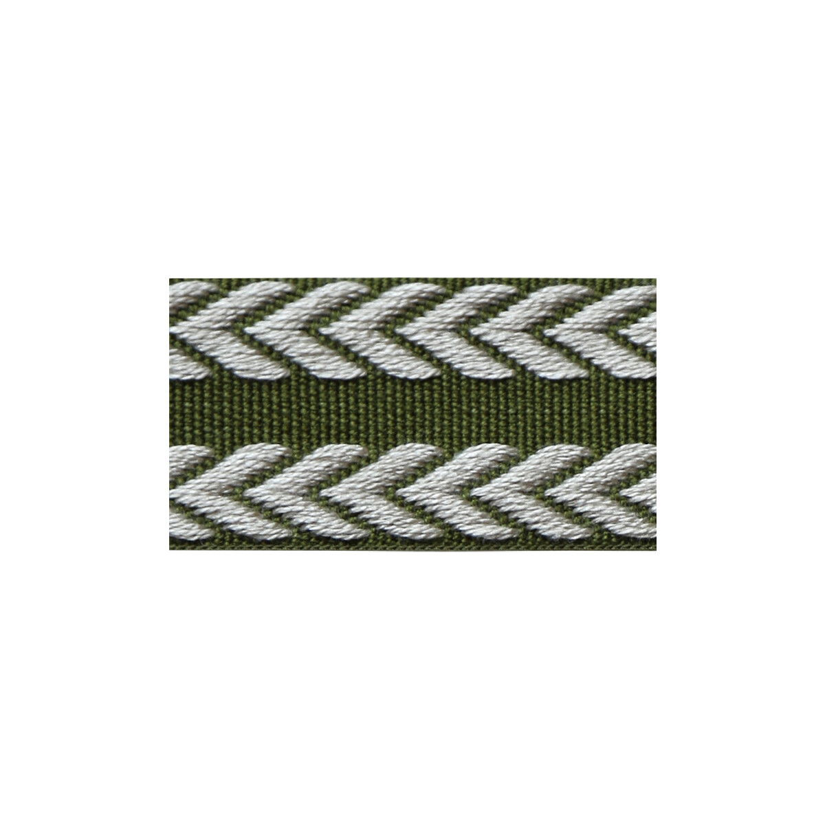 Lee Jofa Chevron Braid Olive Green & Flax Band Trim | OnlineFabricStore