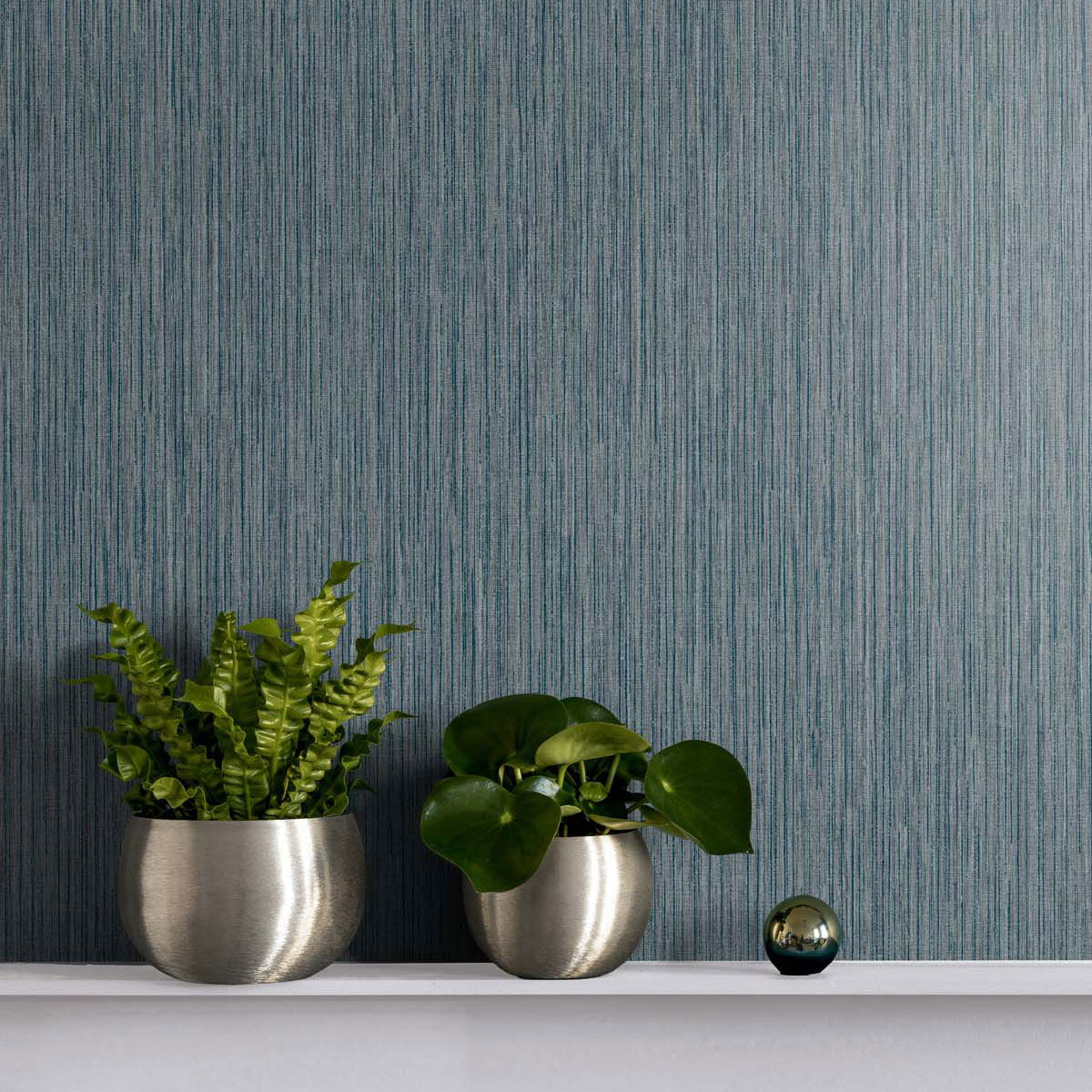 Seabrook Designs Vertical Stria Bluestone Wallpaper | OnlineFabricStore