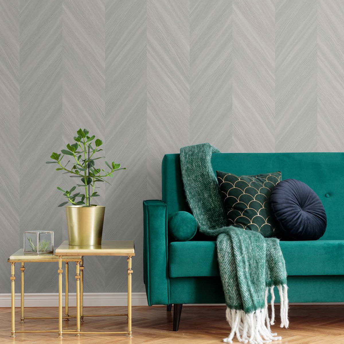 Seabrook Designs Chevron Wood Sere Wallpaper | OnlineFabricStore