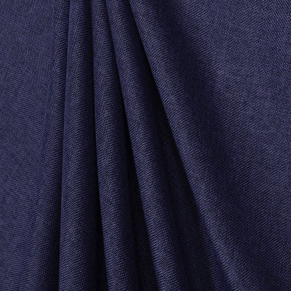 Navy Blue Polyester Linen Fabric | OnlineFabricStore