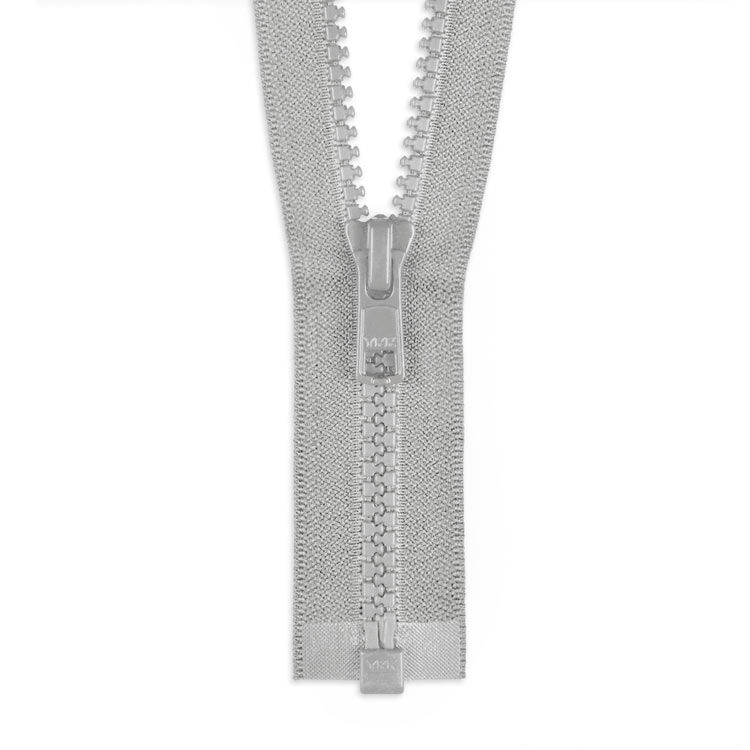 YKK 36" Chrome Gray #5 Plastic Vislon Open End Zipper | OnlineFabricStore